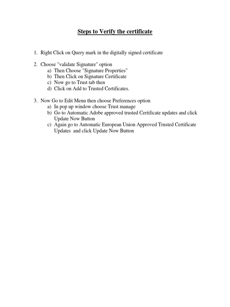 Steps To Verify Digital Certificate PDF | PDF