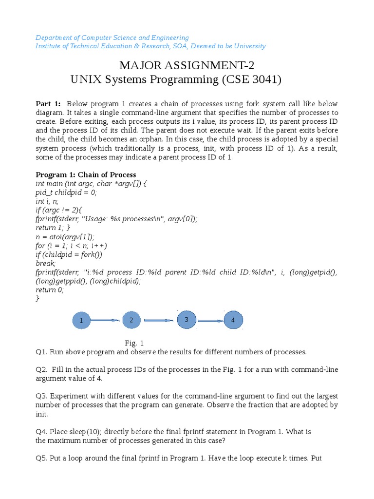 Major Assignment-2 UNIX Systems Programming (CSE 3041) | PDF | Command ...