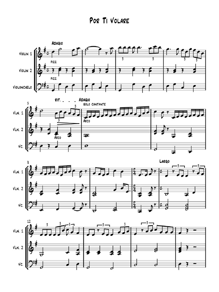 01 - Por Ti Volare - Partitura y Partes - PDF | PDF