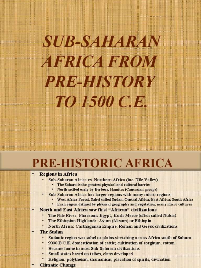 Early Sub-Saharan Africa | PDF | Africa | Sahara
