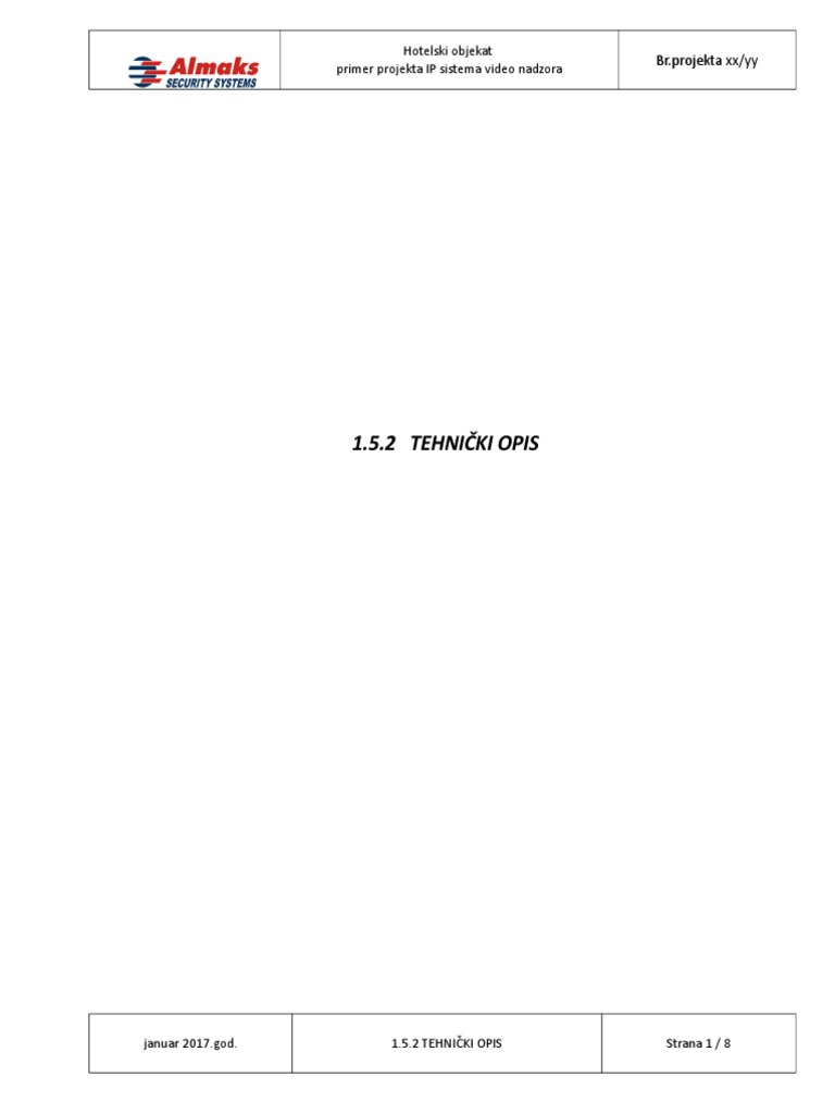 1.5.2 Tehnicki Opis Ip Video Nadzor 0 | PDF