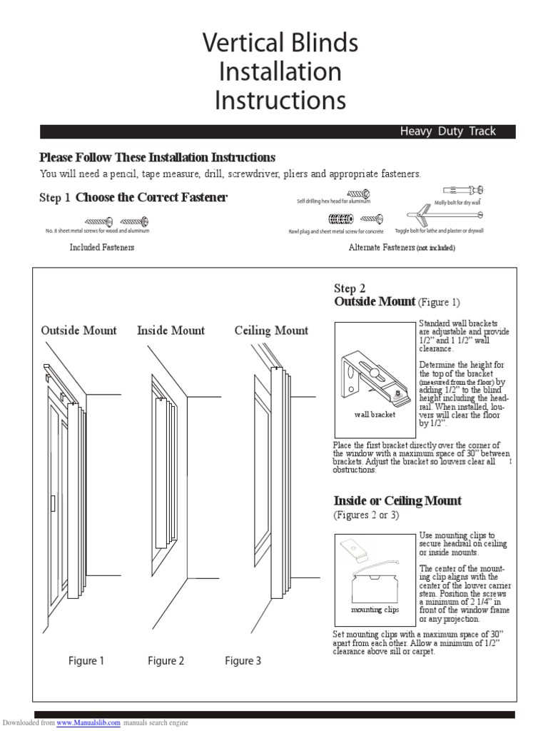 Vertical Blinds Installation Instructions: Please Follow These ...