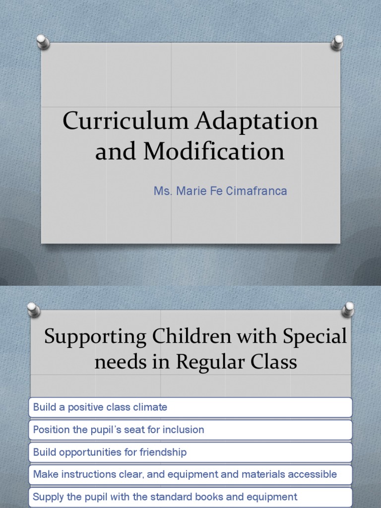 Curriculum Adaptation and Modification | PDF Curriculum Adaptation and Modification | PDF