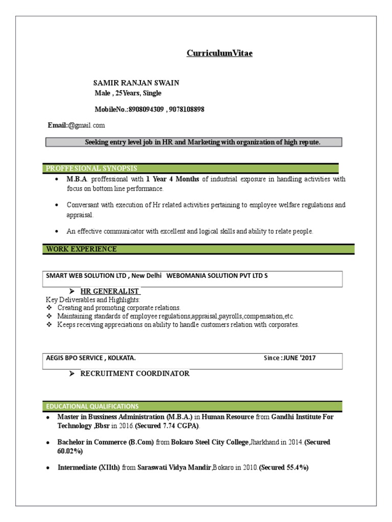 Sammi CV Nov 2018 | PDF