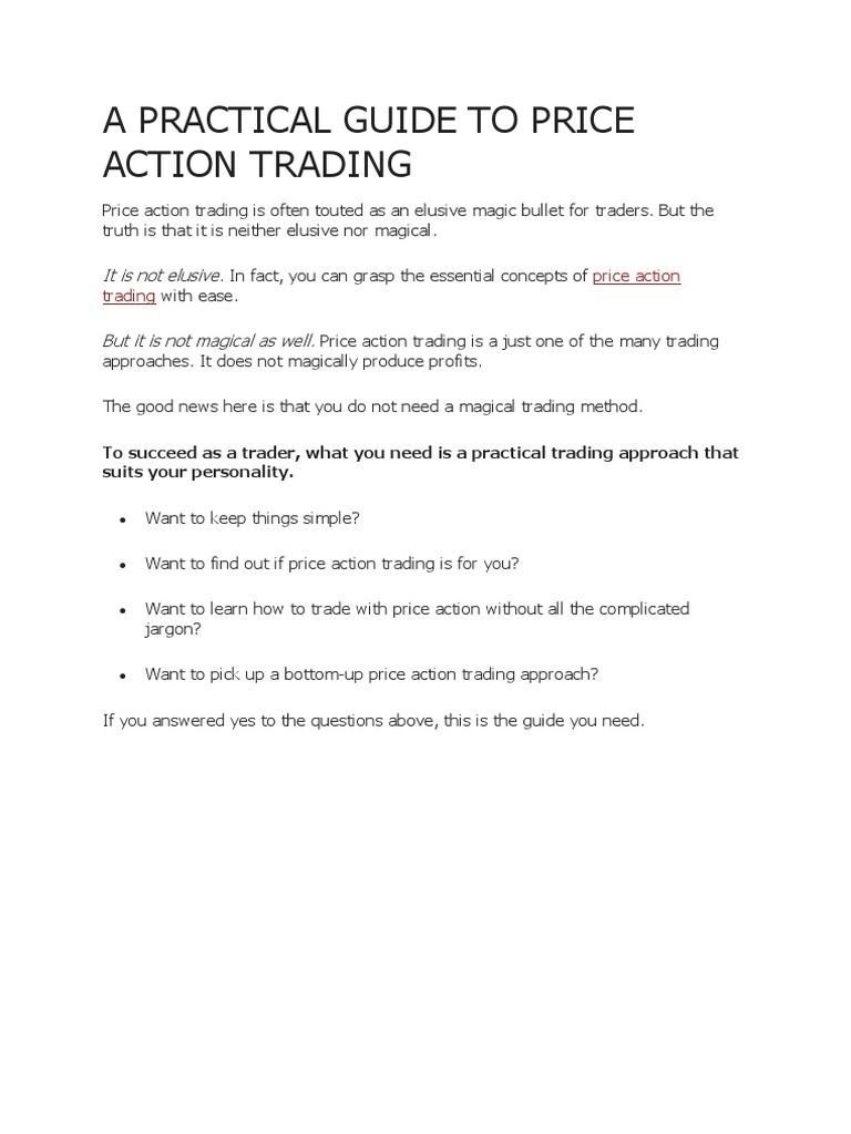 A Practical Guide To Price Action Trading | PDF | Moving Average ...