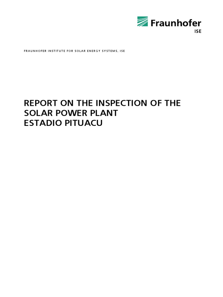 Report On The Inspection of The Solar Power Plant Piutaçu PDF | PDF ...