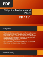 PD 1151 (Philippine Environmental Policy-Summary) | PDF | Environmental ...