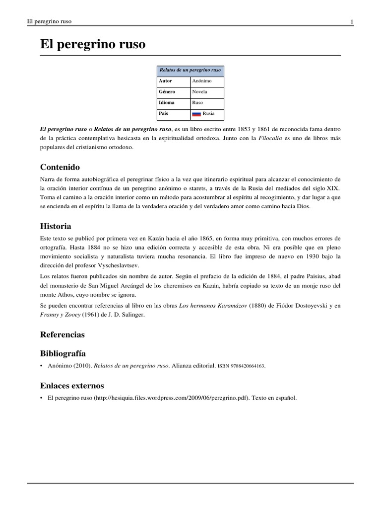 El Peregrino Ruso o Relatos de Un Peregrino Ruso - WKPD | PDF | Rusia | Política mundial