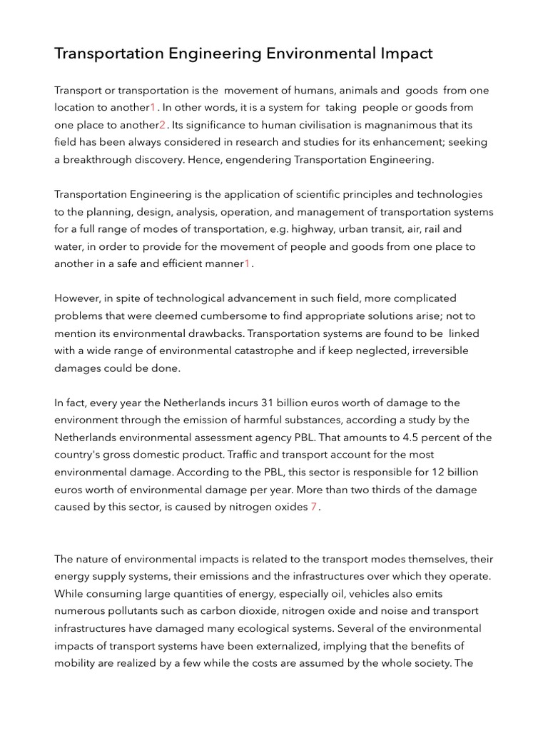 Environmental Impact of Transportation | PDF | Air Pollution | Human ...