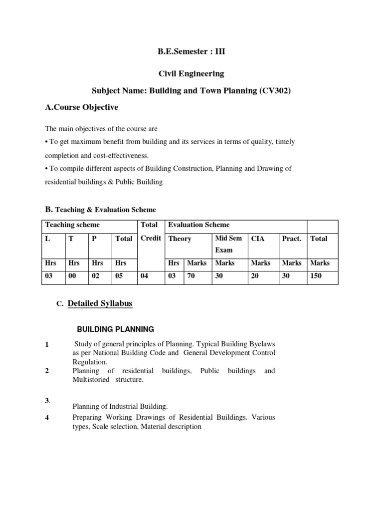 CV302 - Building and Town Planning PDF | PDF | Urban Planning | Lecture
