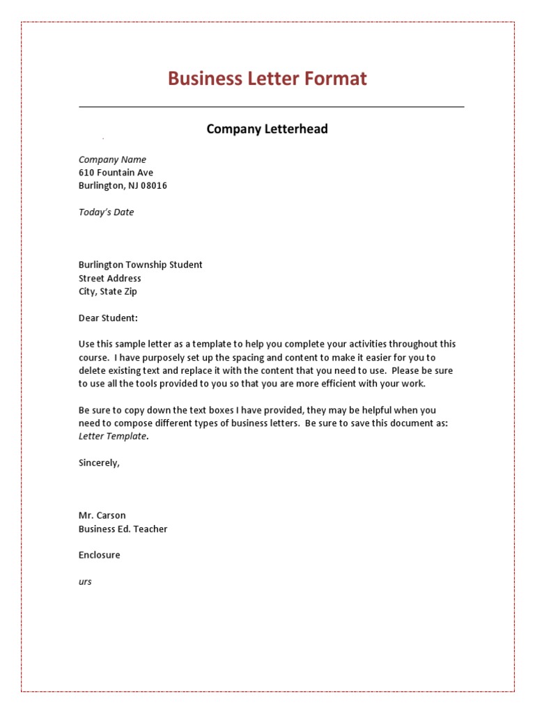 Business Letter Template Guide | PDF