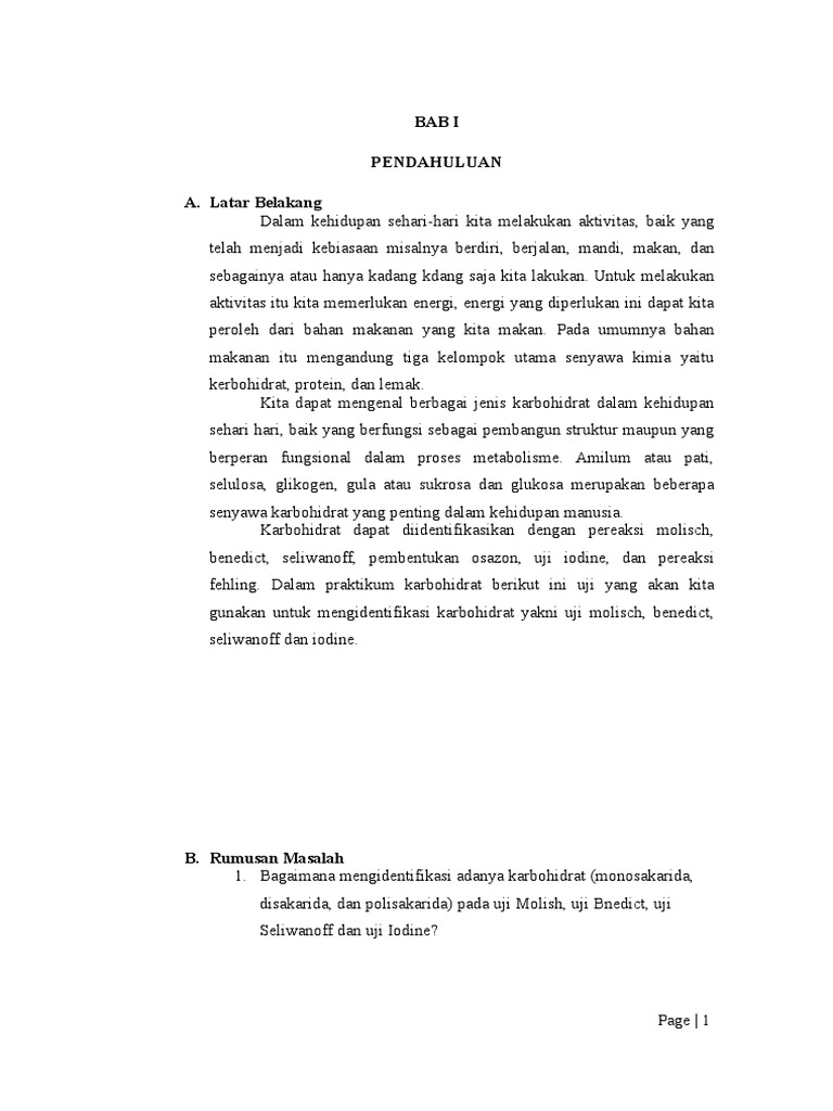 Laporan Biokimia Karbohidrat Unesa | PDF