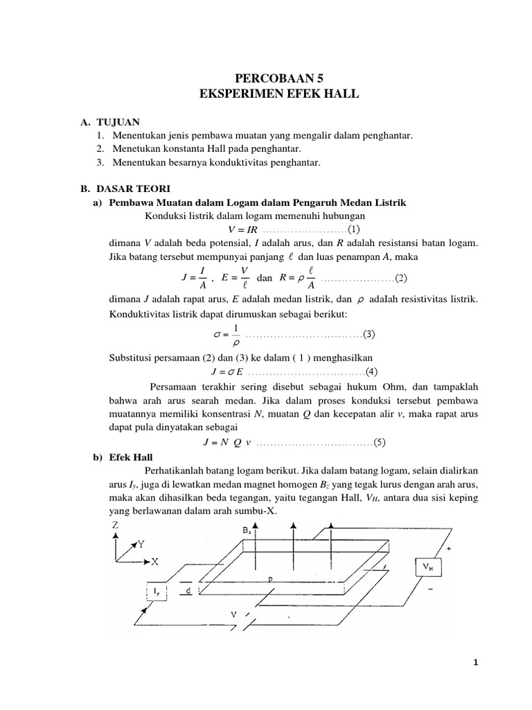 FIKS LAPORAN Efek Hall | PDF