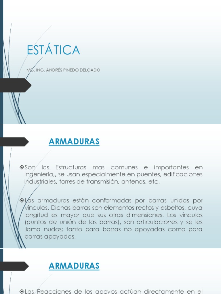 Sesion 7 - ESTATICA | PDF | Ecuaciones | Física