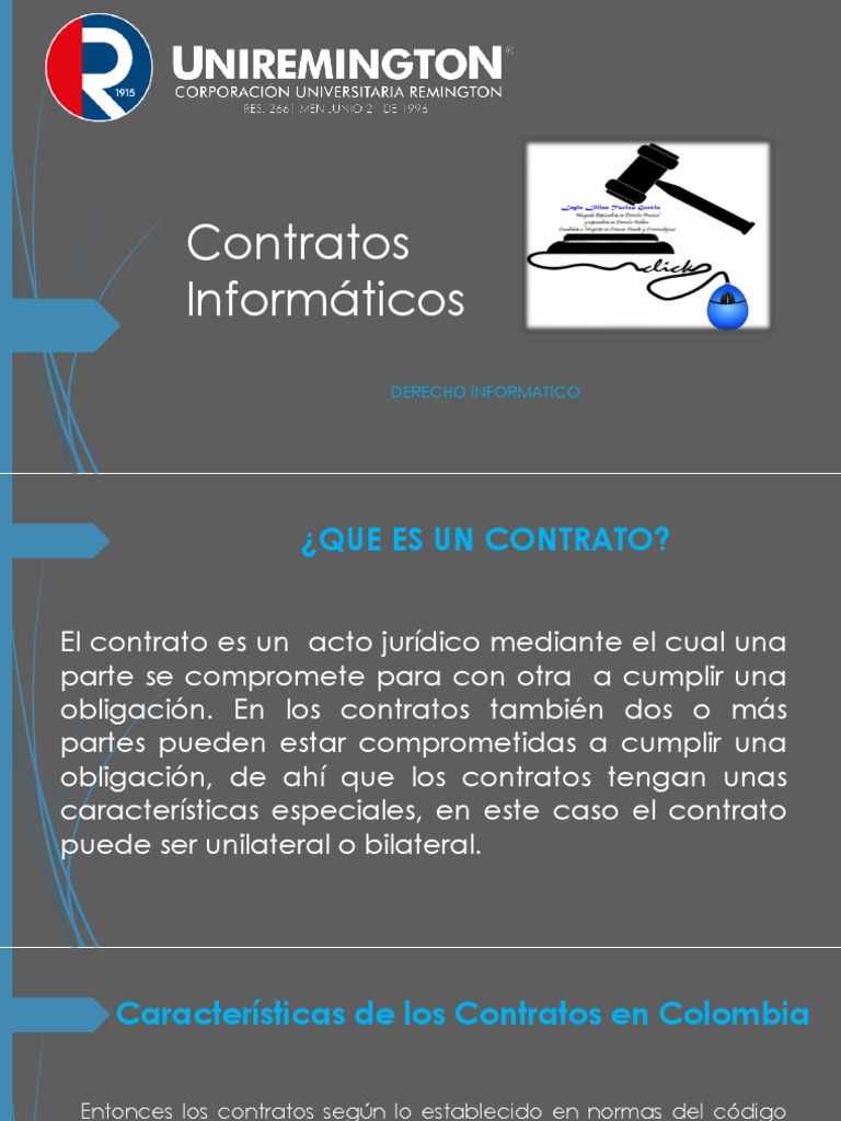 Presentacion Contratos Informaticos | PDF | Software | Derechos de autor