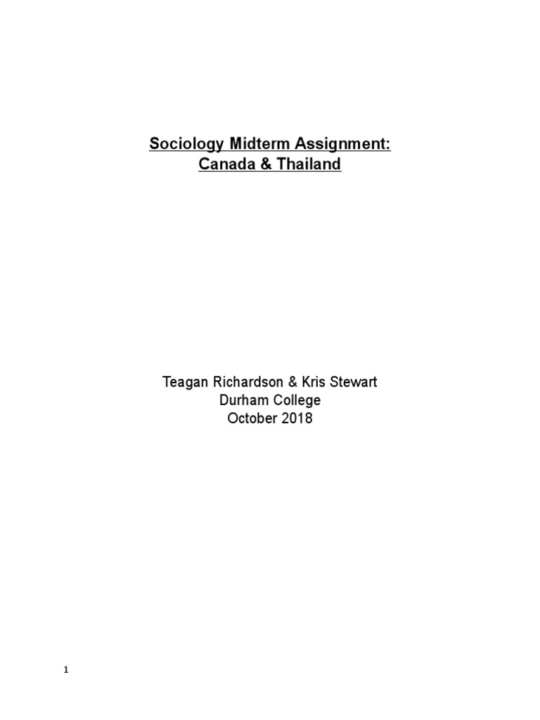 Sociology Midterm - Teagan Richardson | PDF | Social Stratification | Thailand