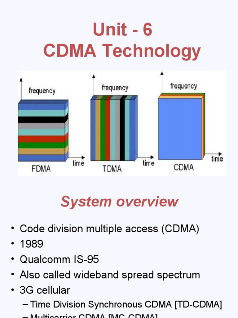 Unit 6 CDMA Technology | PDF | Computer Network | Channel Access Method