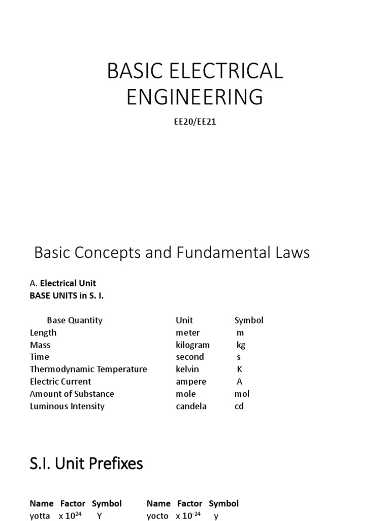 EE21 Lecture 1 | PDF | Voltage | Volt