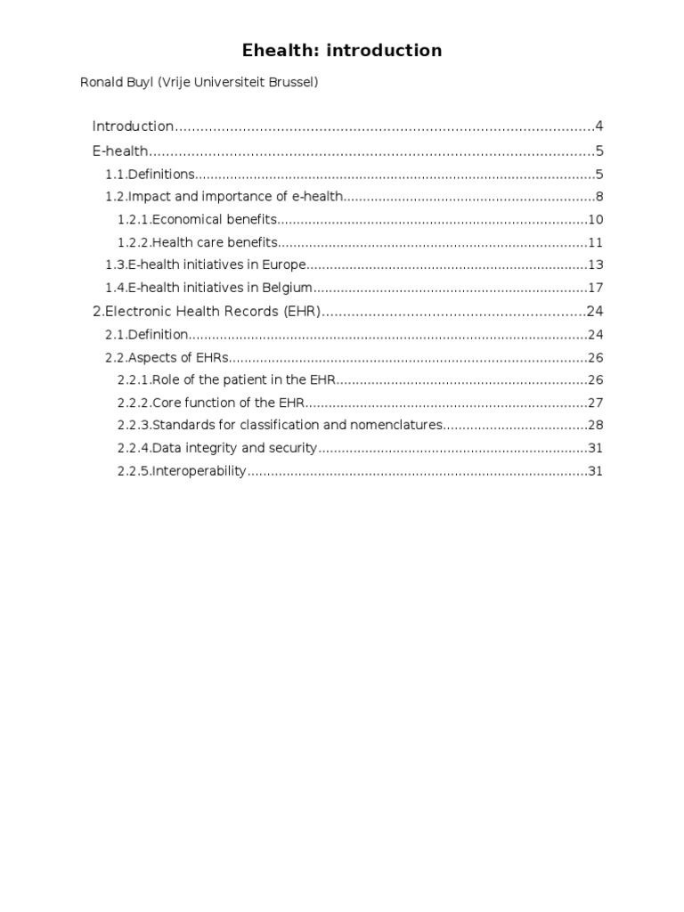 Ehealth-Chapter1 RB MN | PDF | Electronic Health Record | Interoperability