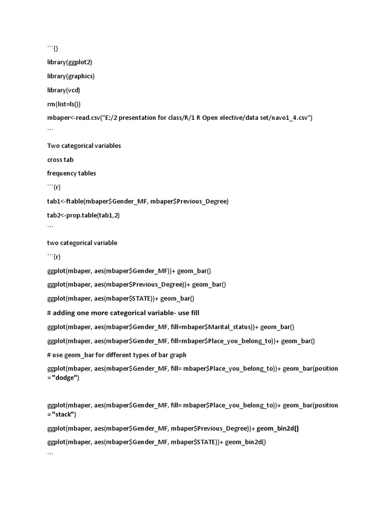 Categorical Data Visualization in R | PDF