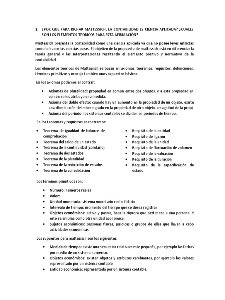 Richard Mattessich | PDF | Contabilidad | Teoría