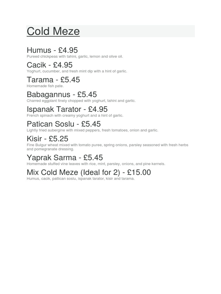 Zeytin Restaurant Uber Eats Menu | PDF | Turkish Cuisine | Kebab