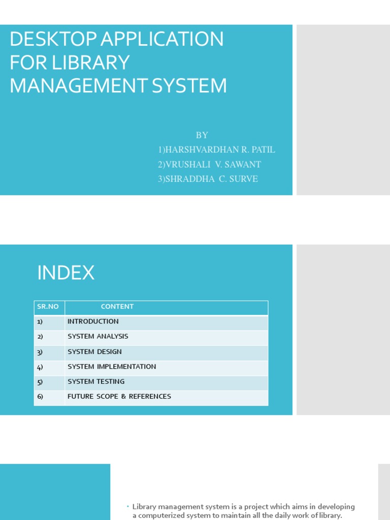 Desktop Application For Library Management System | PDF | Microsoft Sql ...