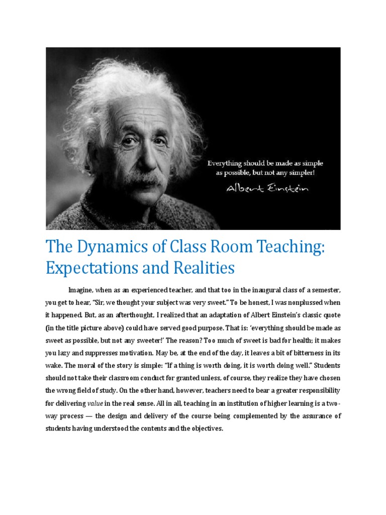 Classroom Dynamics Teaching Insights Pdf Teachers Motivation