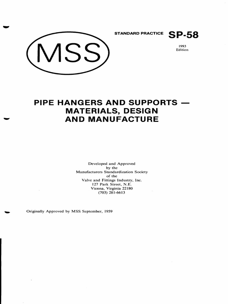 MSS SP58 Pipe Hangers and Supports PDF | PDF