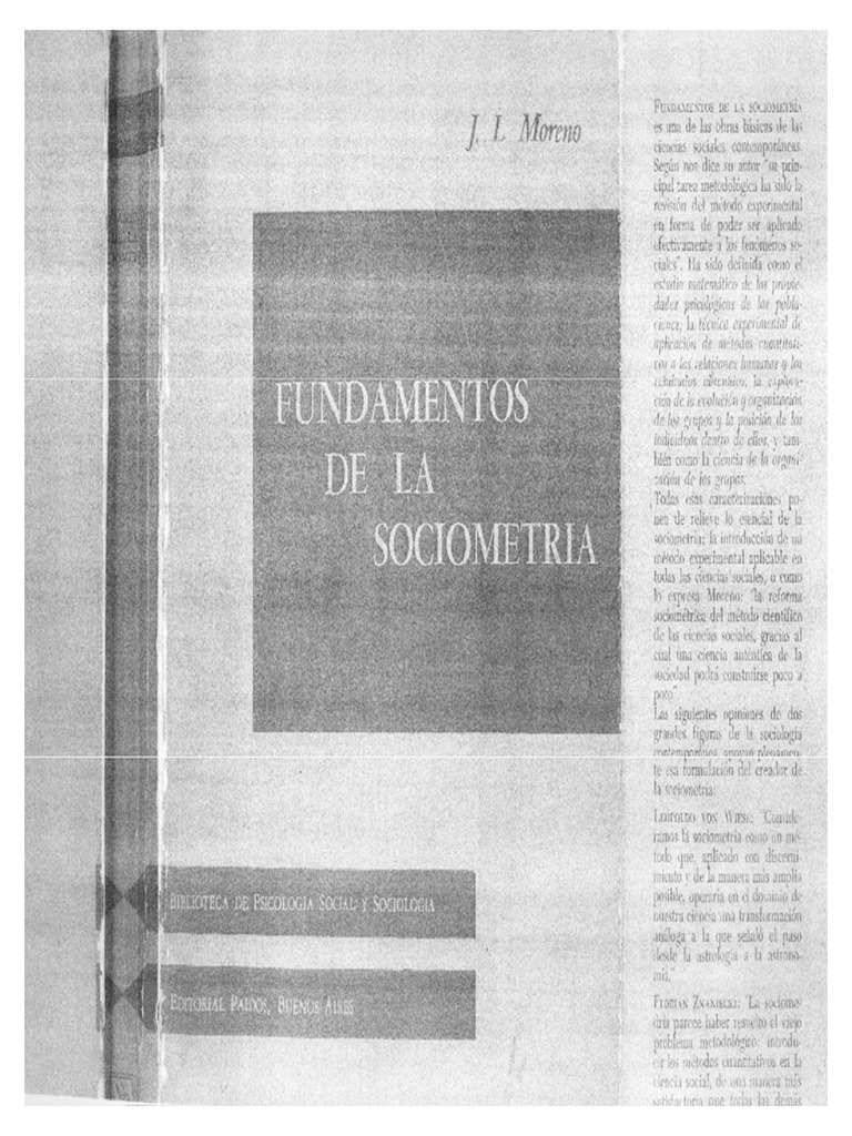 Fundamentos de La Sociometria PDF | PDF