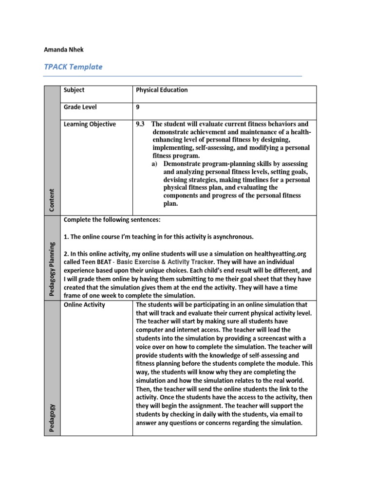 Simulation Assignment Pdf Simulation Teachers 