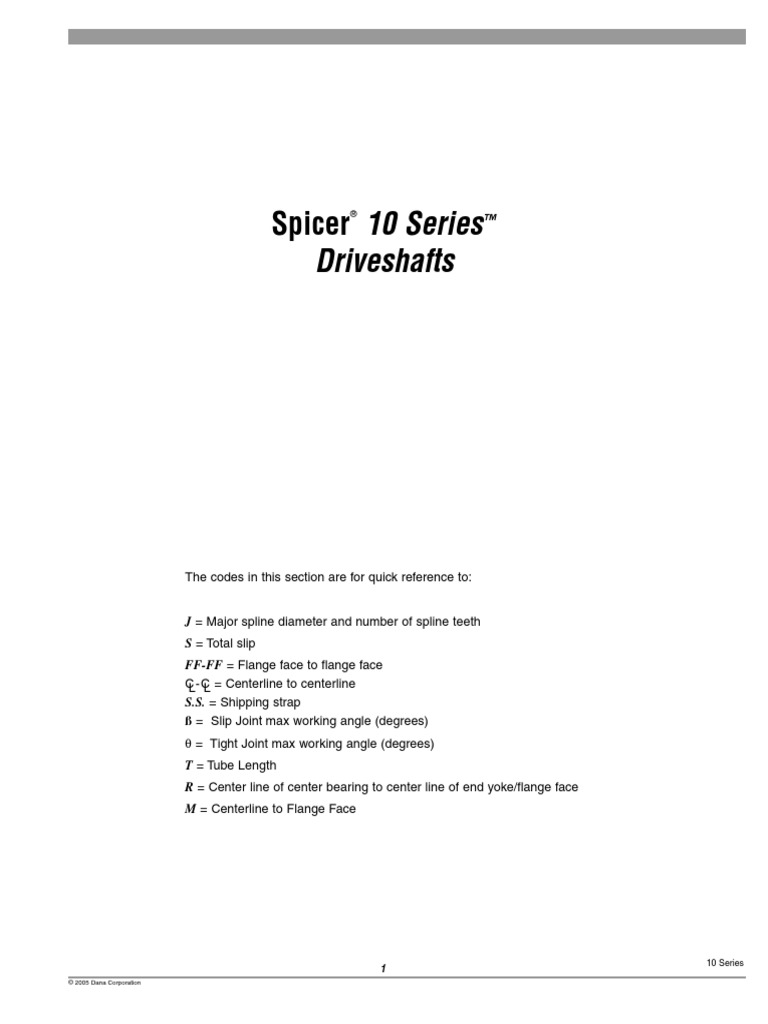 Spicer 10 Series Driveshafts Ij900 03 PDF | PDF | Machines ...
