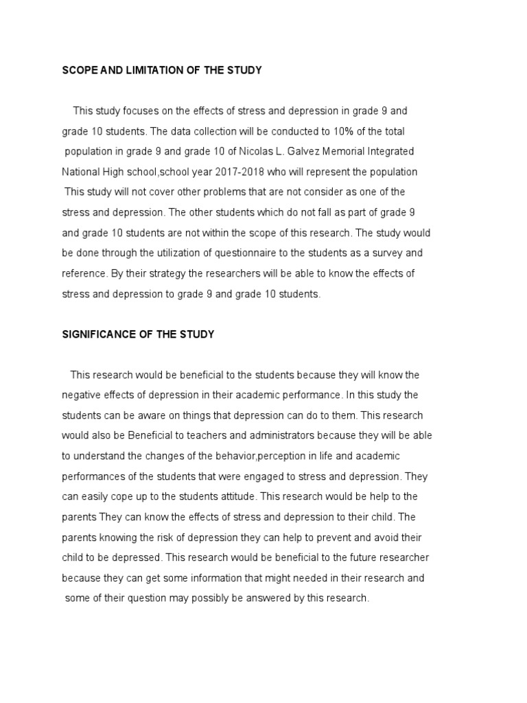 Scope and Limitation of The Study | PDF