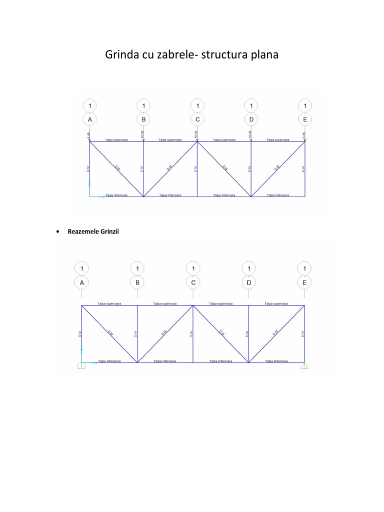 Grinda Cu Zabrele-Structura Plana: Reazemele Grinzii | PDF