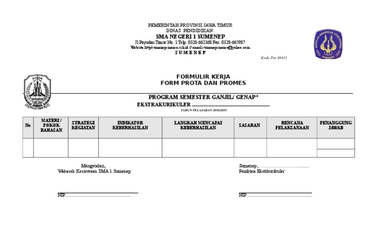 21b. Form Prota Dan Promes | PDF