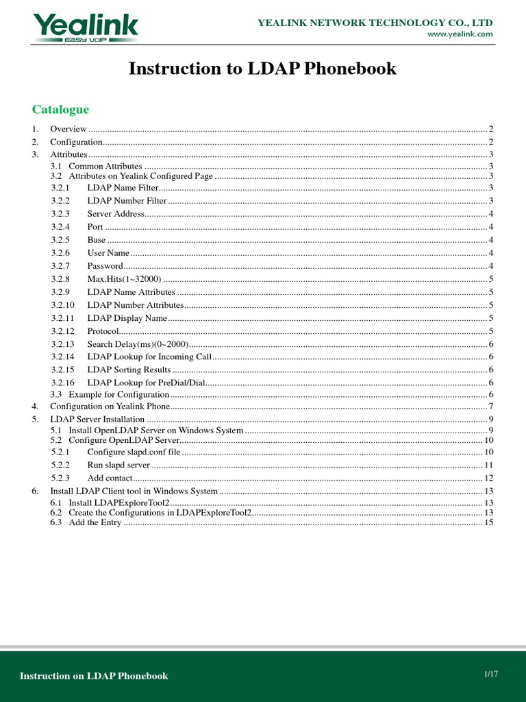 LDAP Phonebook Setup Guide | PDF | Application Layer Protocols ...