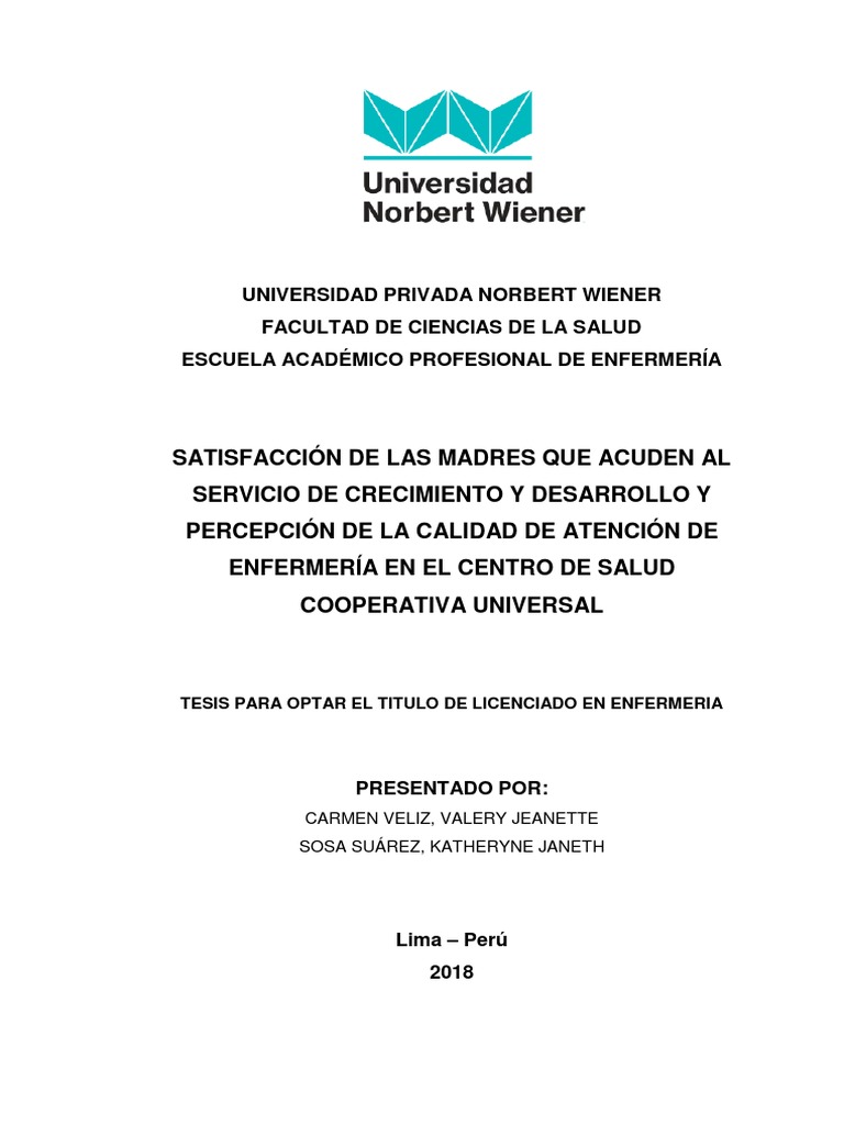 TITULO - Carmen Veliz, Valery Jeanette | PDF | Enfermería | Hospital