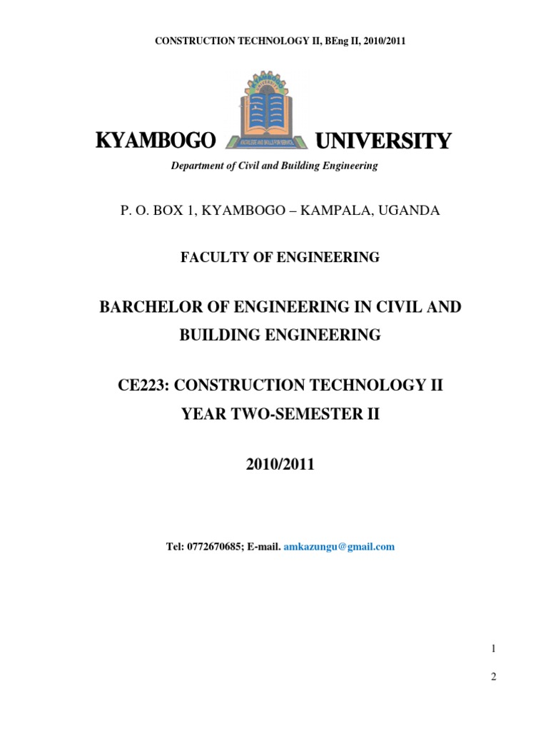 Construction Technology Class Notes PDF | PDF | Civil Engineering ...