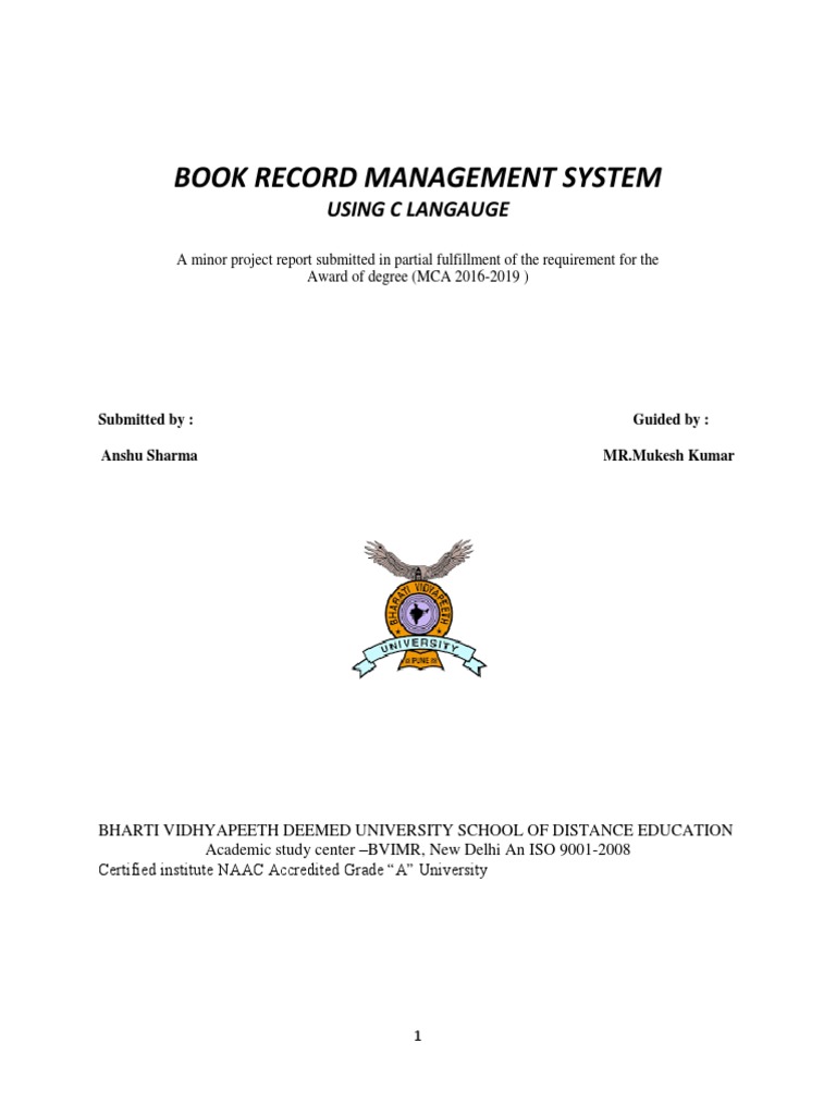 Book Record Management System in C | PDF | Libraries | Feasibility Study