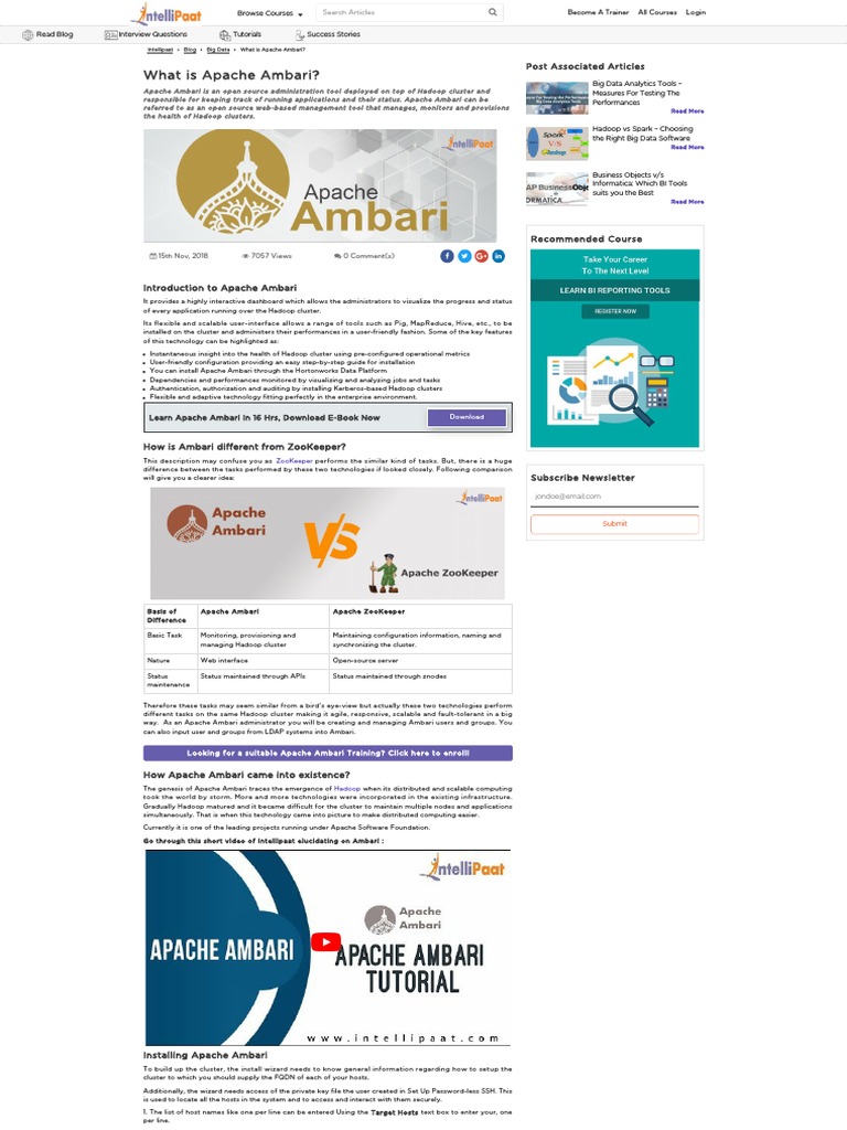 What Is Ambari - Introduction To Apache Ambari Architecture | PDF ...