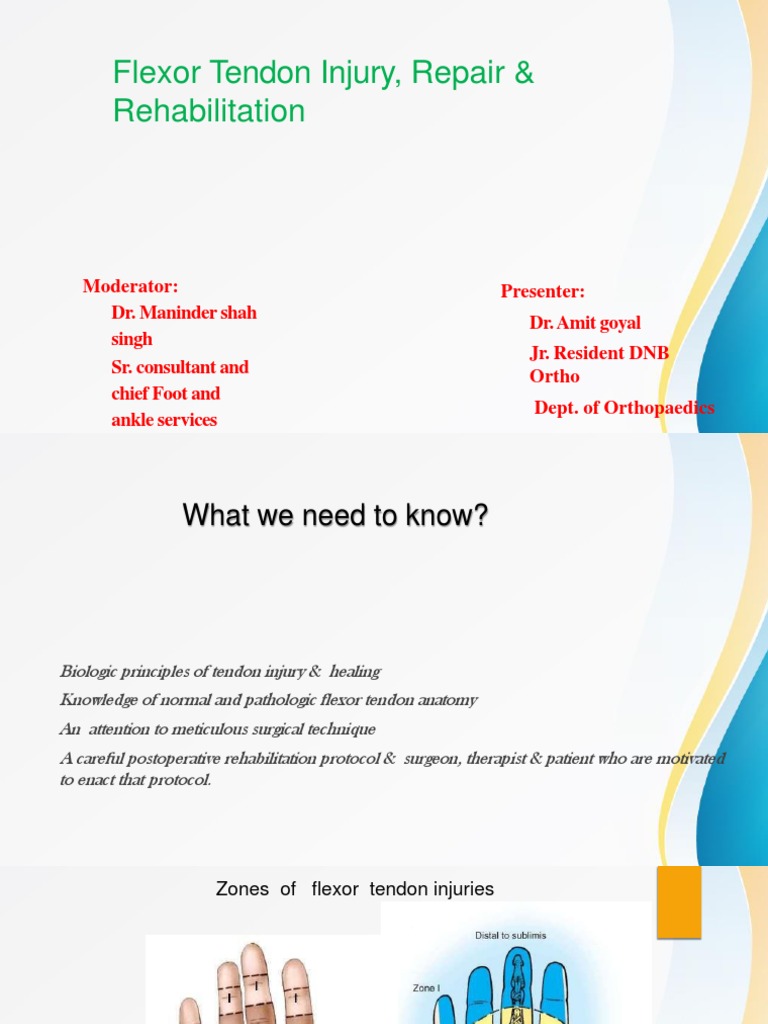 Flexor Tendon Injury, Repair & Rehabilitation | PDF | Tendon | Finger