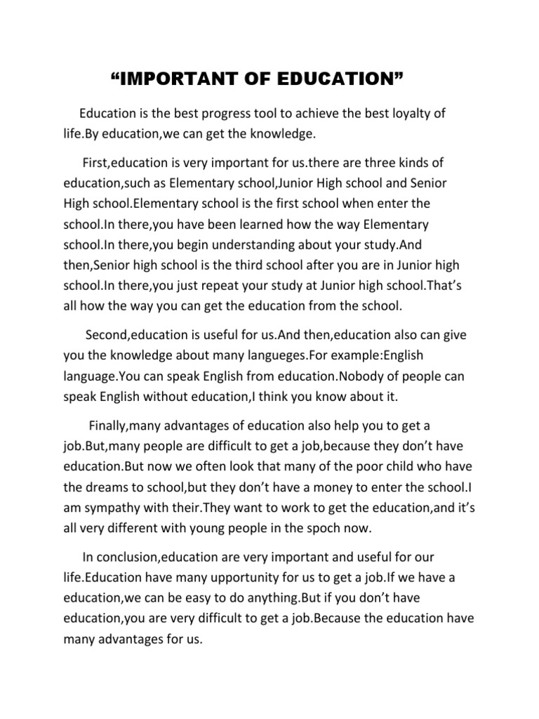 Important of Education | PDF