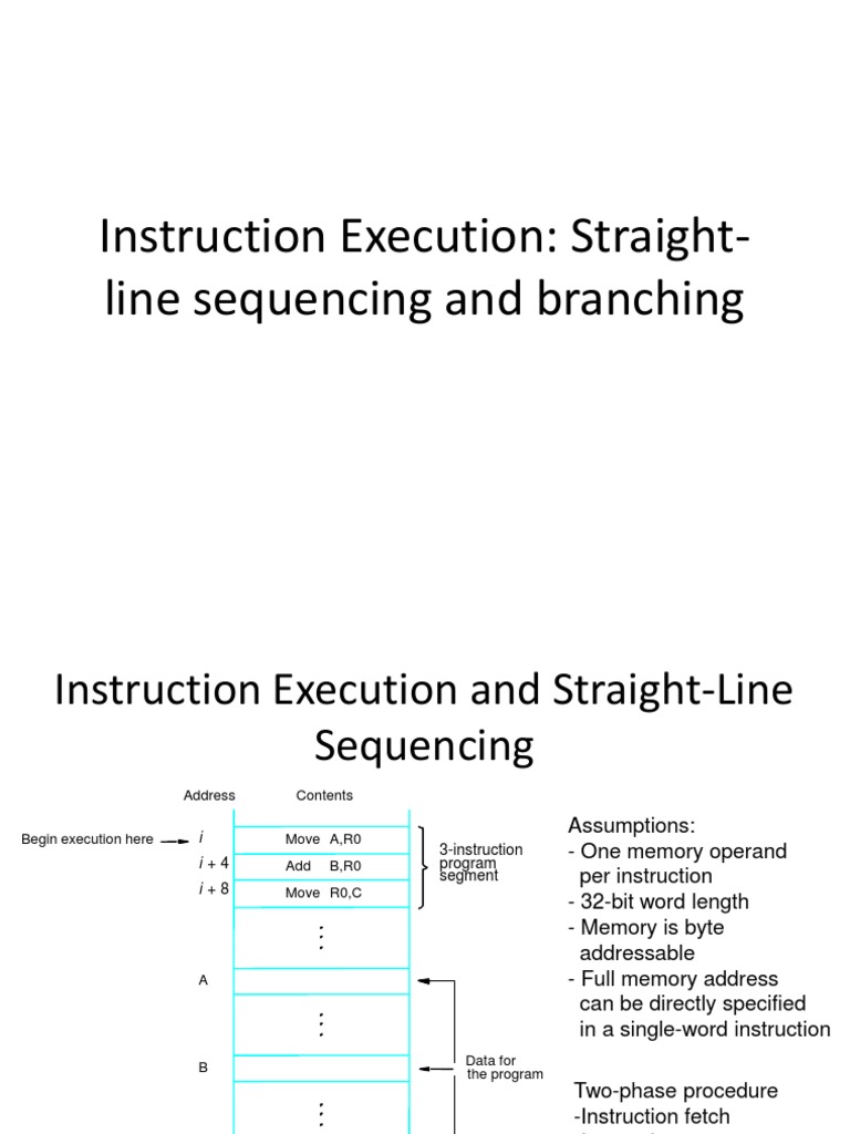 Instruction Execution: Straight-Line Sequencing and Branching ...