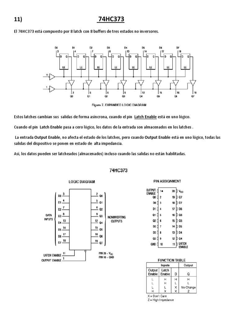 Microprocesador 74HC373 | PDF | Almacenador intermediario de datos ...