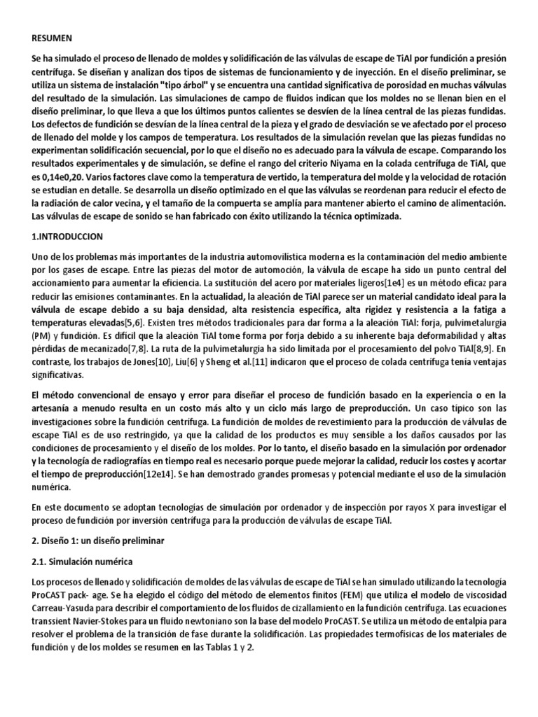 PROCAST | PDF | Aluminio | Fundición (metalurgia)