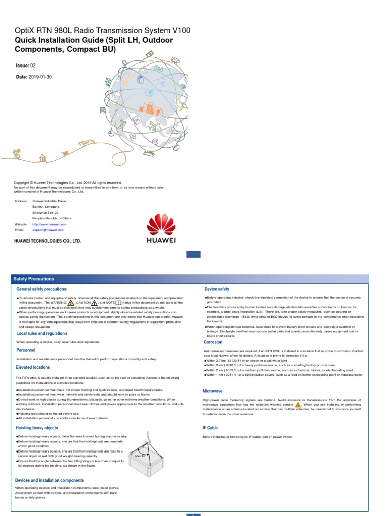 RTN 980L V100 Quick Installation Guide (Split LH, Outdoor Components ...