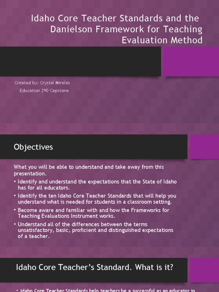 Powerpoint Idaho Standards Draft | PDF | Teachers | Curriculum