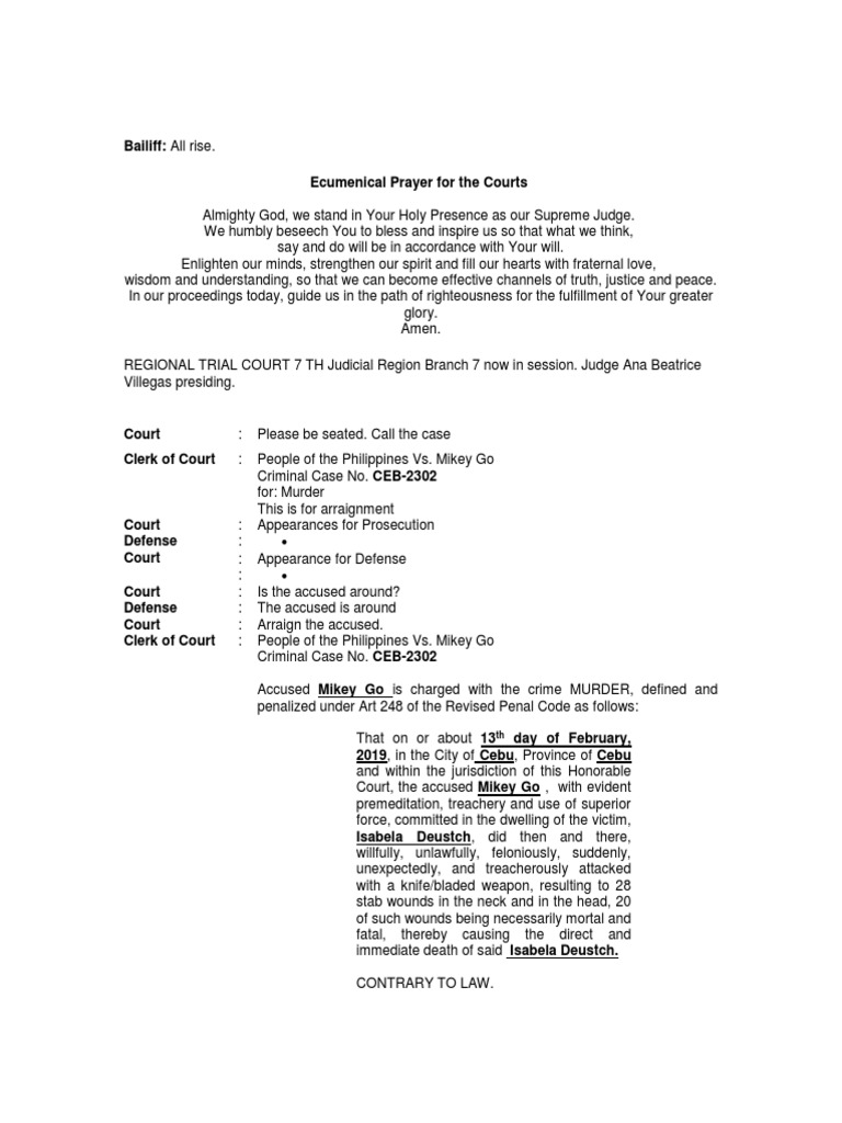 Bailiff: All Rise. Ecumenical Prayer For The Courts | Download Free PDF ...