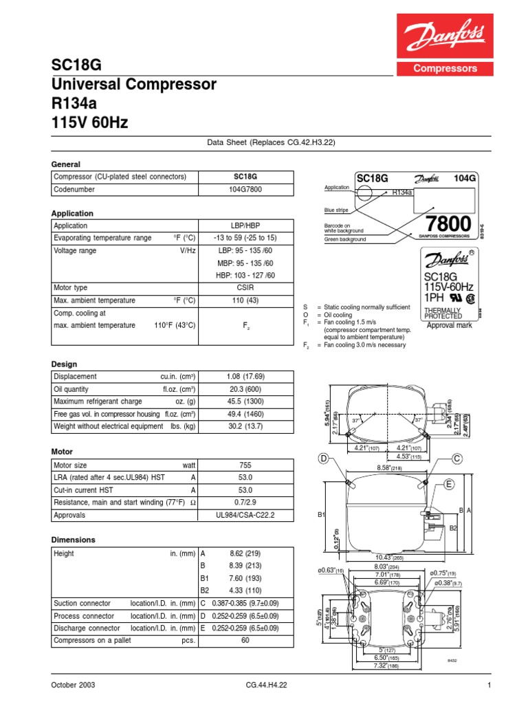 SC18G R134a 115V 60Hz 10-03 Cg44h422 | PDF | Manufactured Goods ...