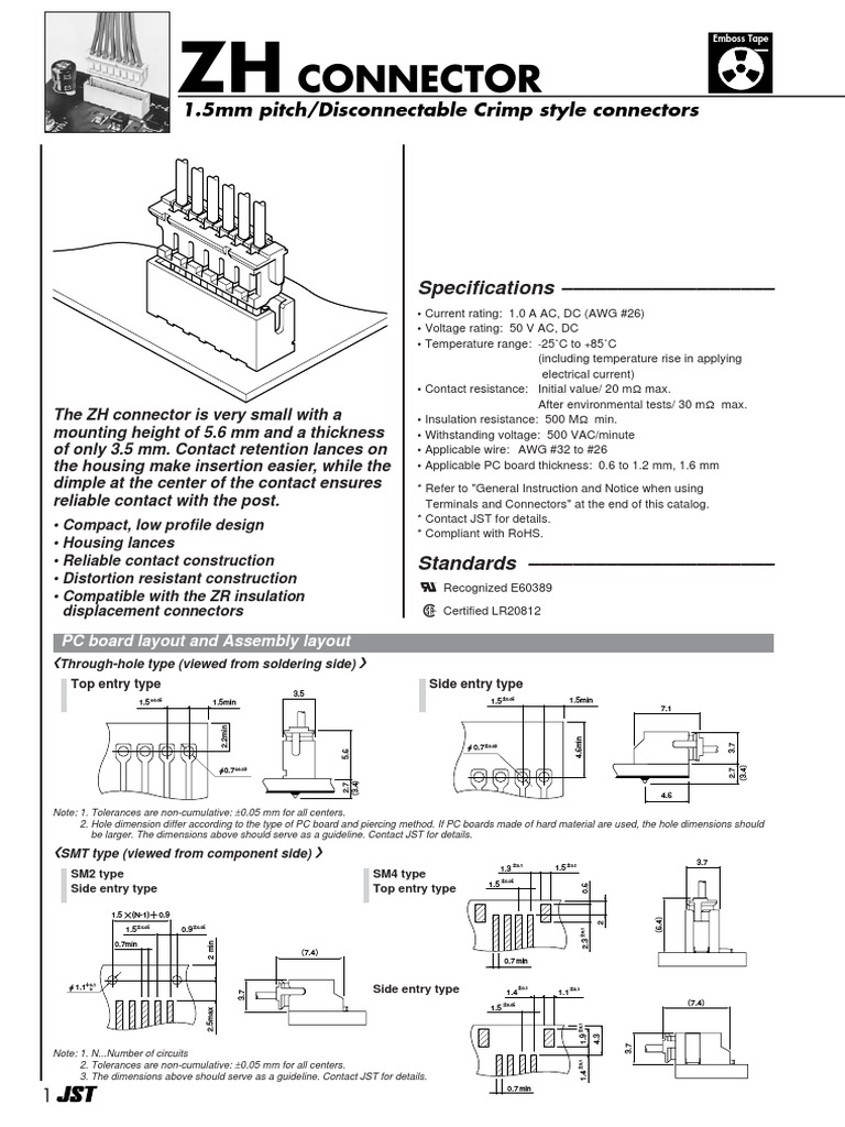 E ZH | PDF | Electrical Connector | Printed Circuit Board